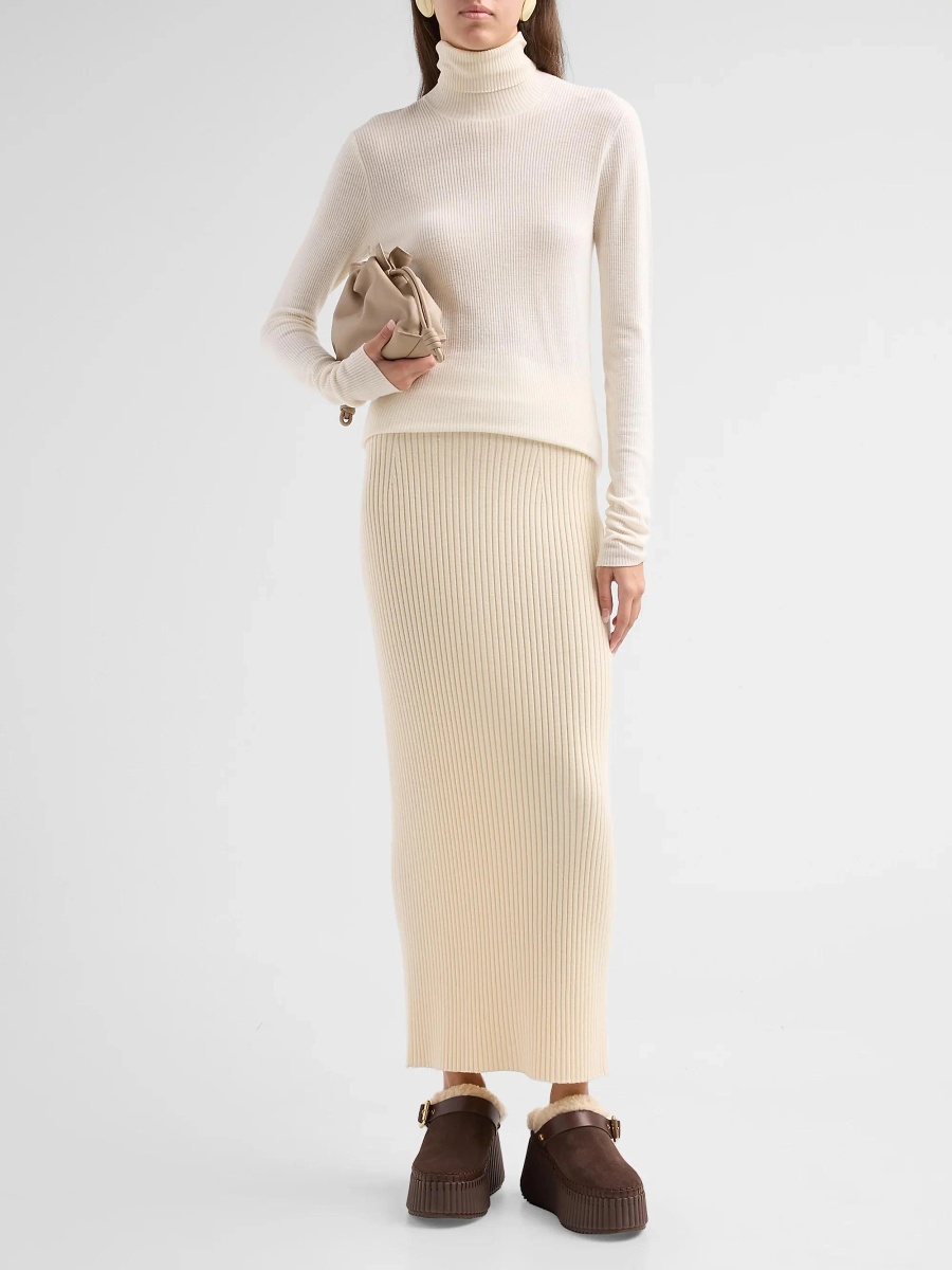 CHLOÉ nama shearling-trim suede mules
